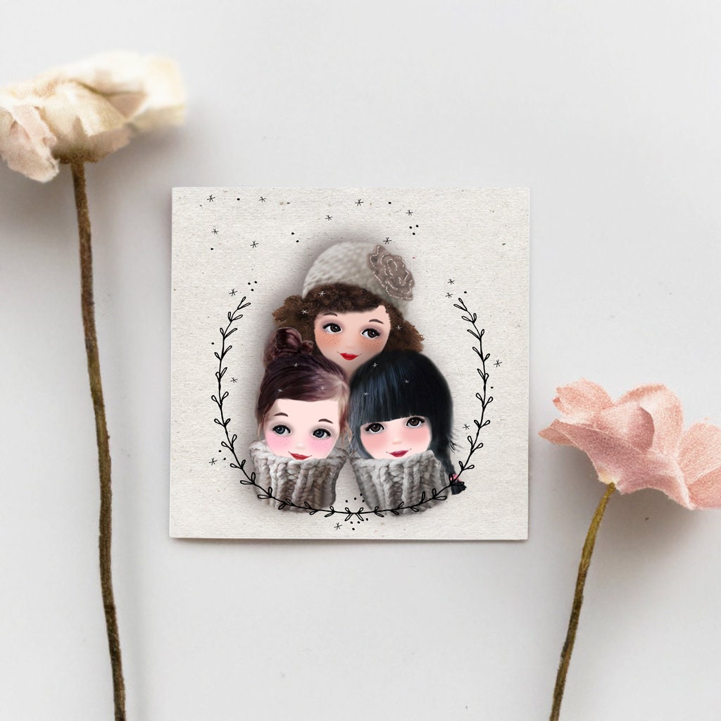 Winter Girl Clipart, Digital Download, PNG Files, Hand Made Girls, Junk ...