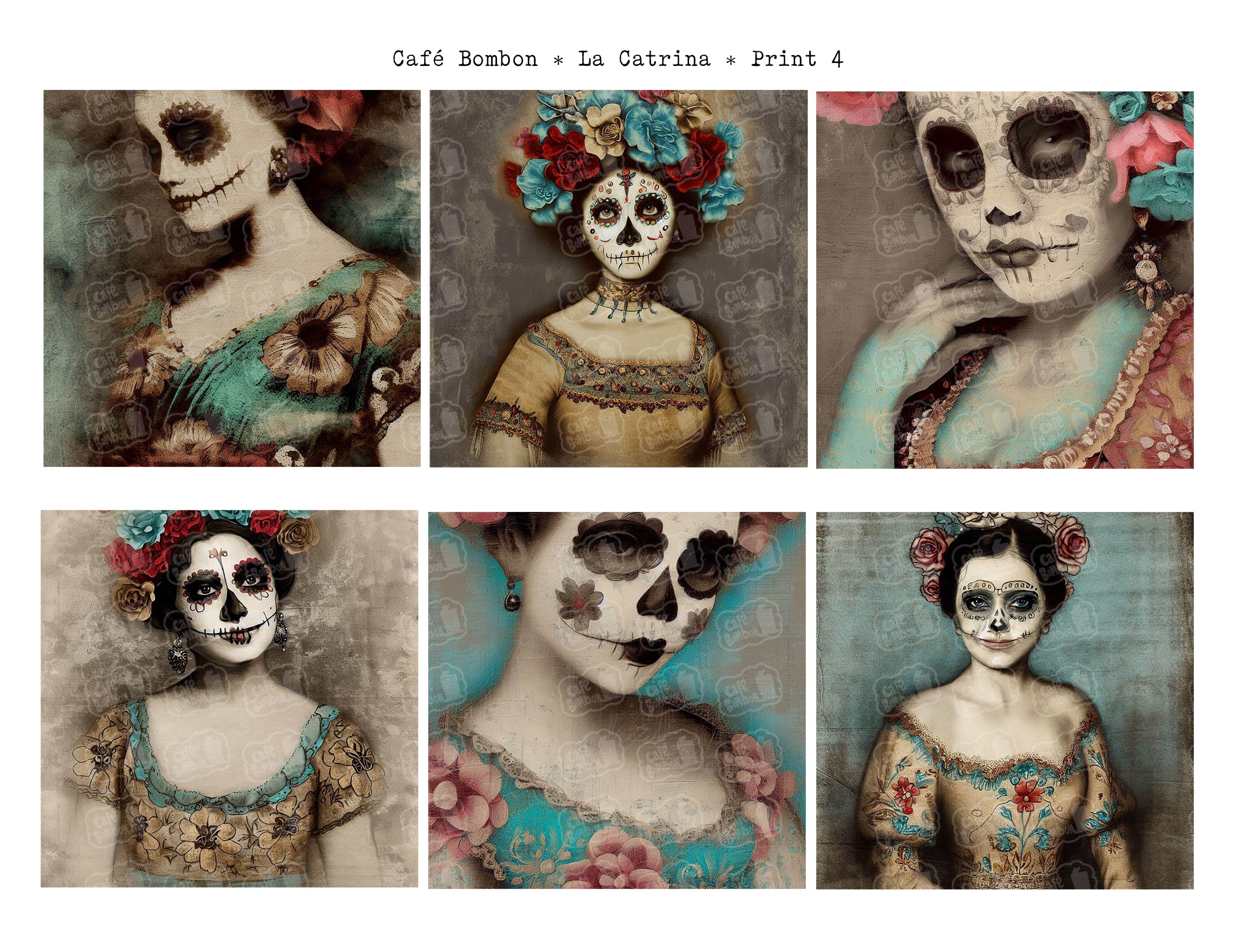 La Catrina Clipart, Dia De Los Muertos Watercolor Clip Art, Digital ...