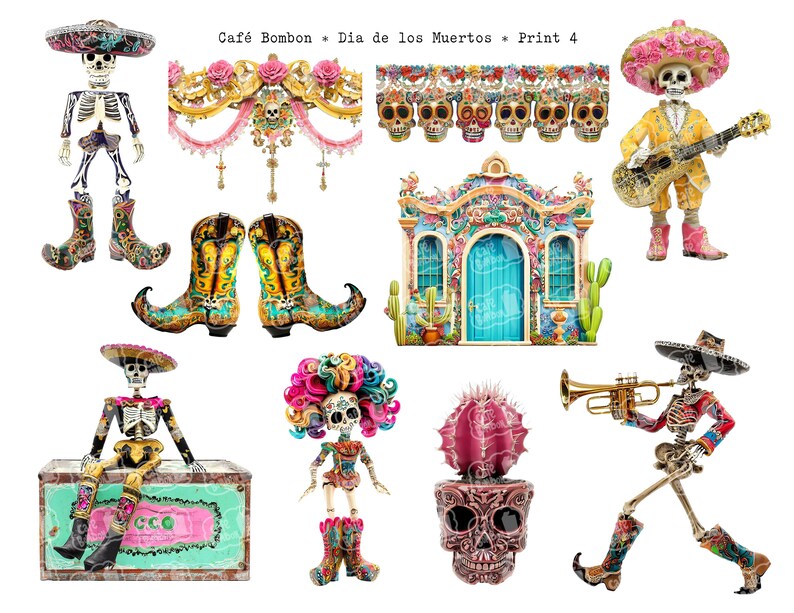 Dia De Los Muertos Clipart, La Catrina Clip Art, Day of the Dead ...