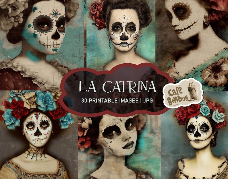 La Catrina Clipart Dia De Los Muertos Watercolor Clip Art - Etsy