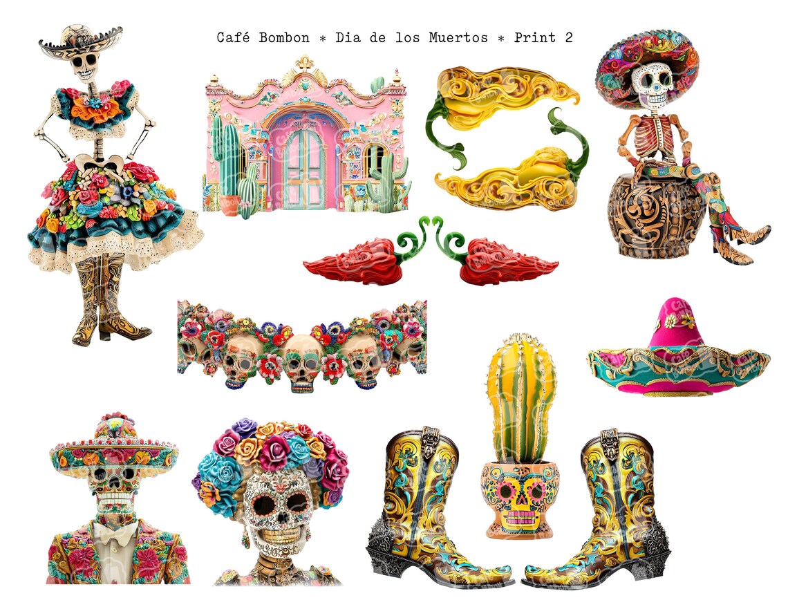 Dia De Los Muertos Clipart, La Catrina Clip Art, Day of the Dead ...