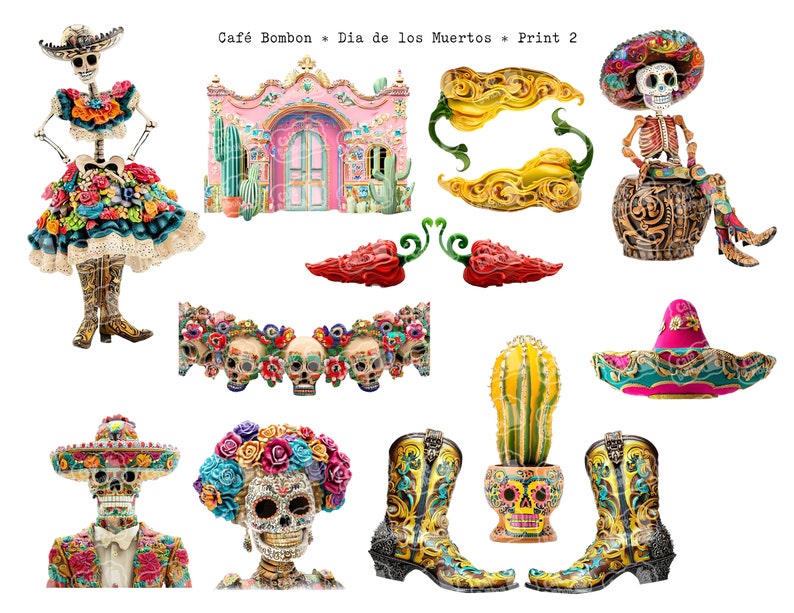 Dia De Los Muertos Clipart, La Catrina Clip Art, Day of the Dead ...