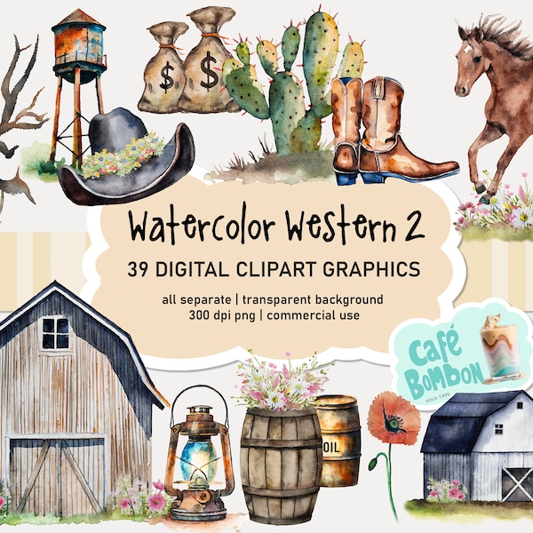 Cowboy Watercolor - Etsy