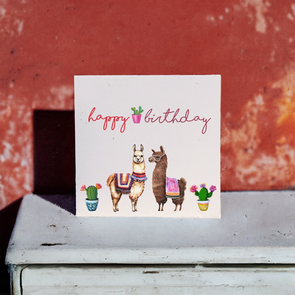 Watercolor Cactus & Llama Clip Art | Cute Llama, Alpaca and Desert ...