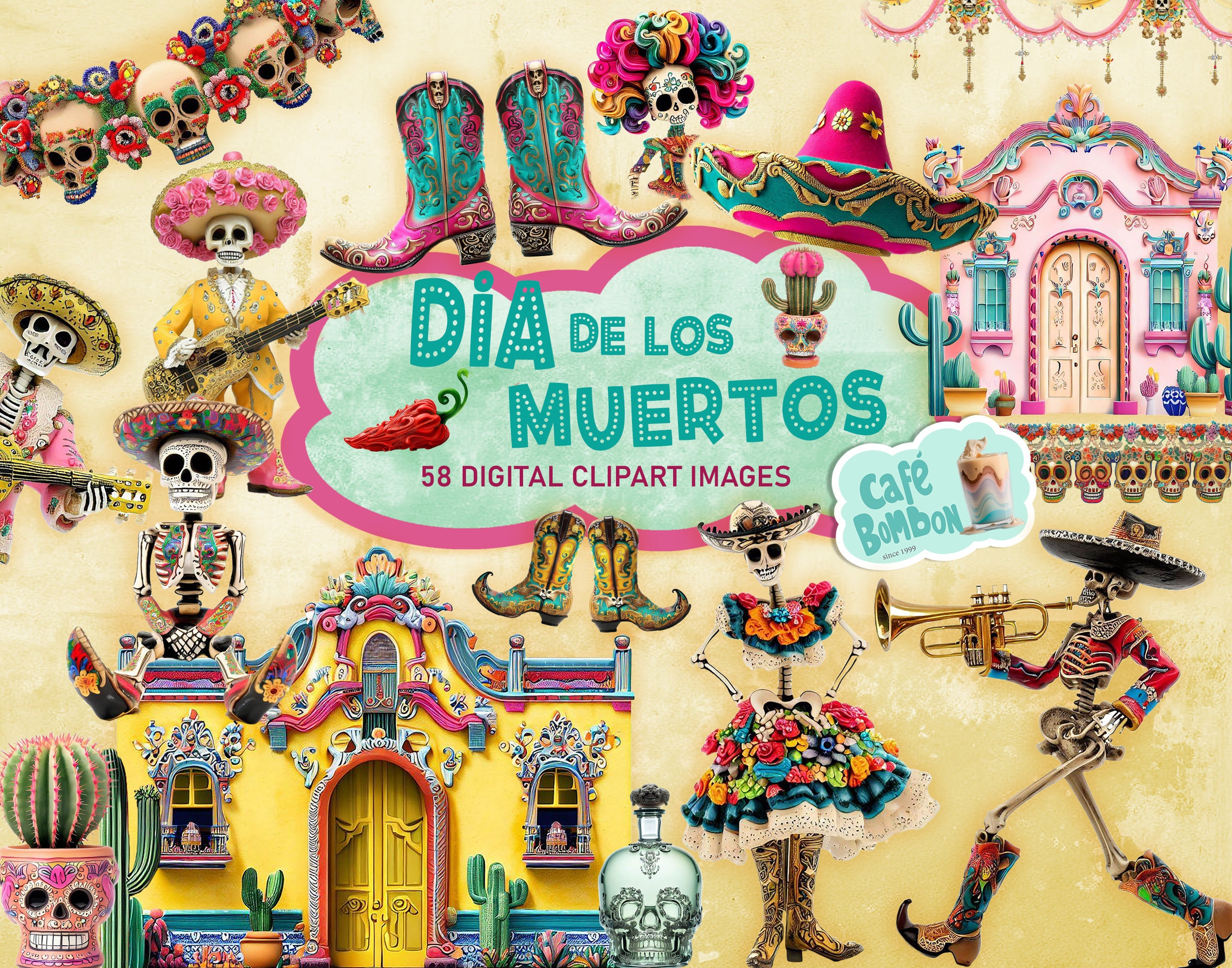 Dia De Los Muertos Clipart, La Catrina Clip Art, Day of the Dead ...