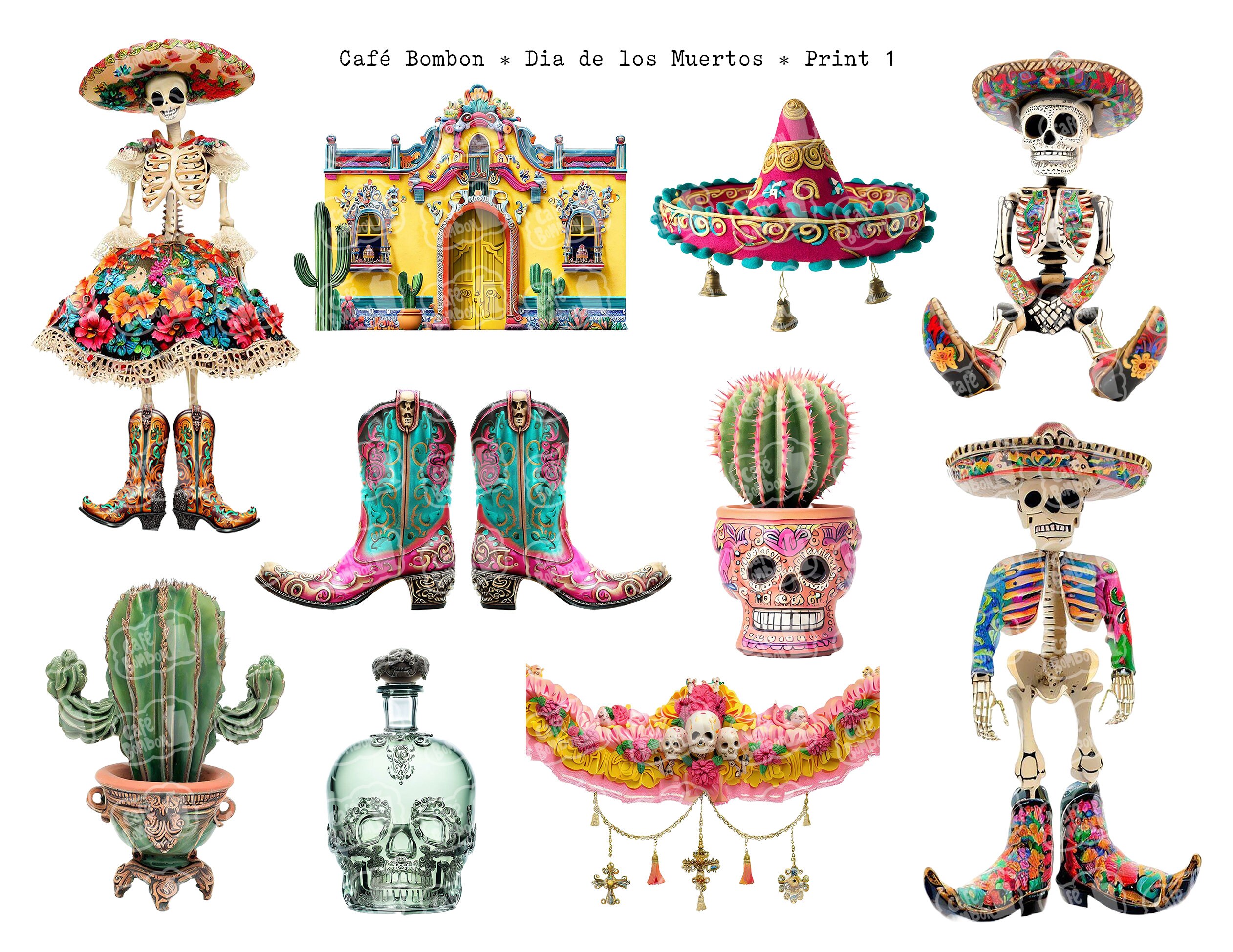 Dia De Los Muertos Clipart, La Catrina Clip Art, Day of the Dead ...