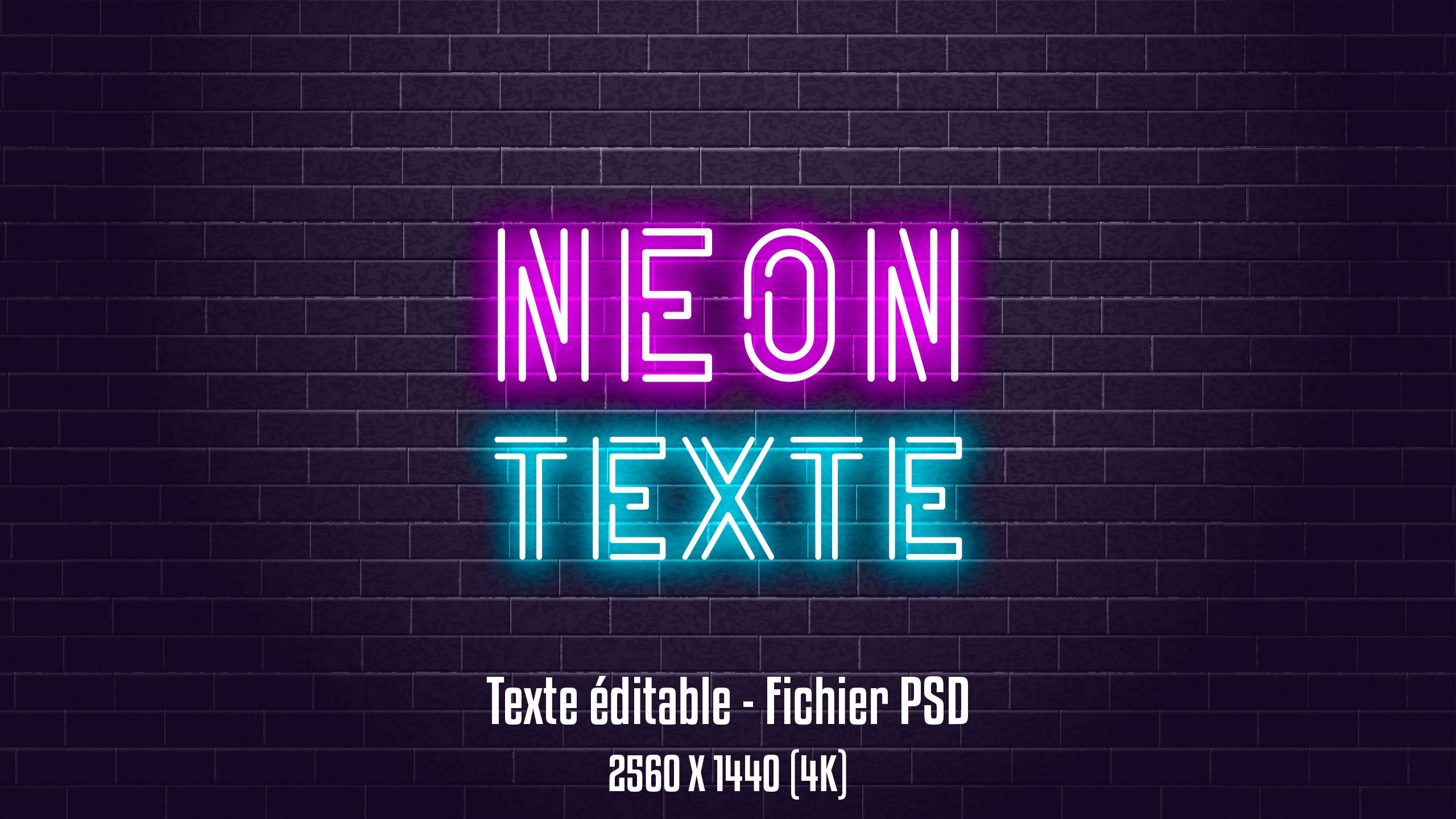 Editable Text Neon Lights Photoshop Template - Etsy