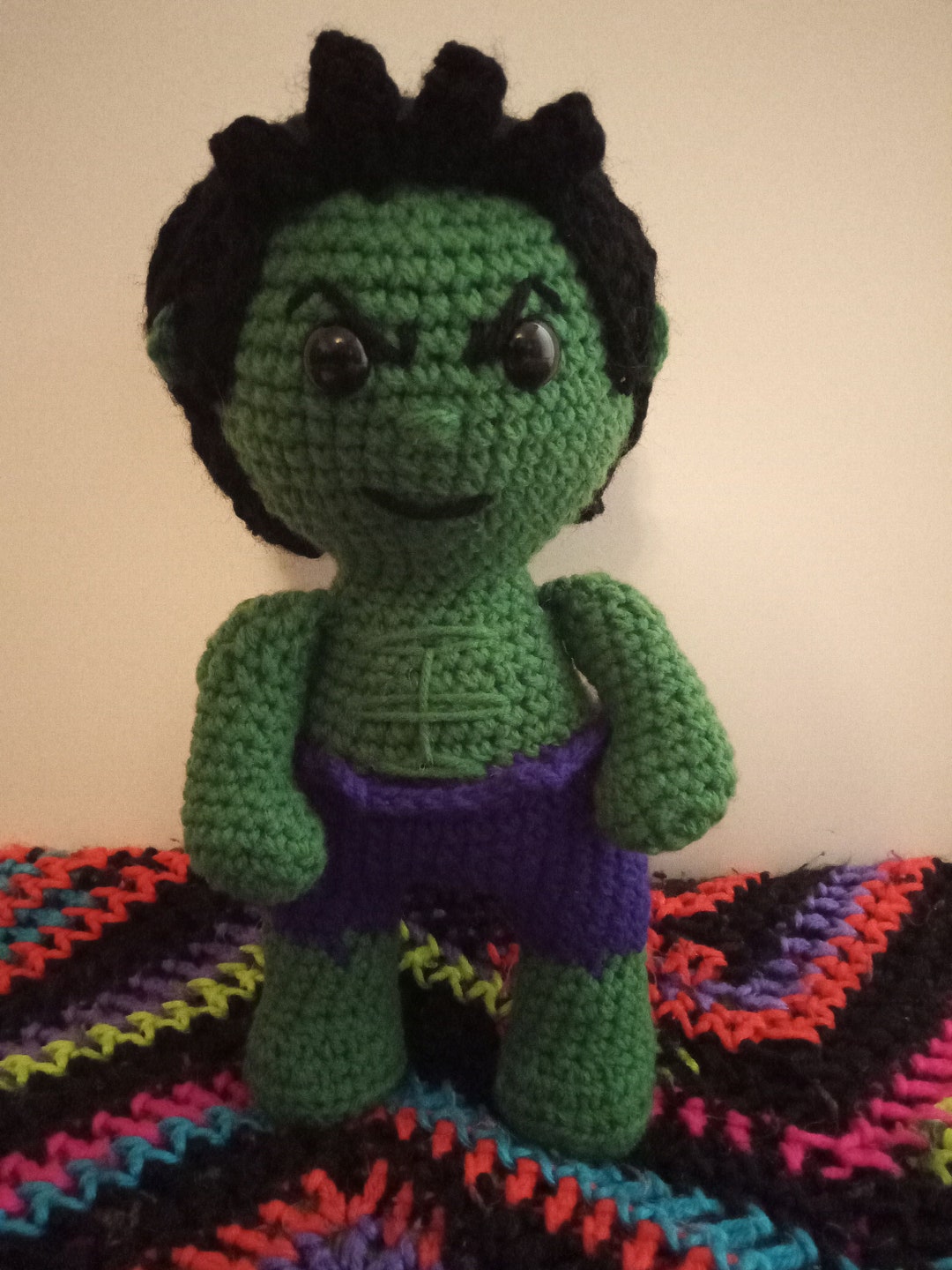 Crochet Green Muscular Hero Comic Book Character Amigurumi Toy Plushie ...