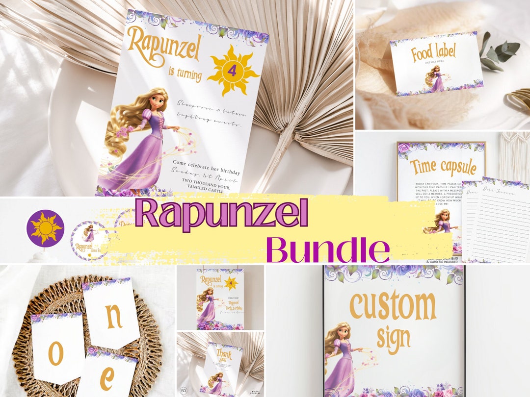 Self-editable Rapunzel Tangled Birthday Bundle Invitation - Etsy
