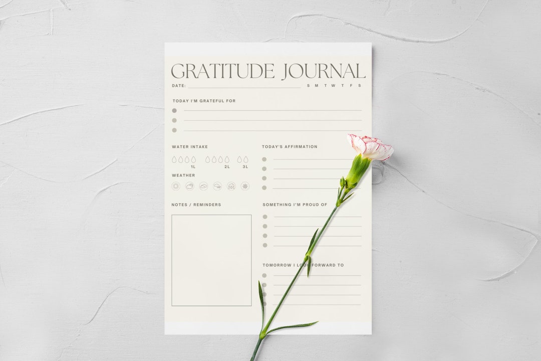 Gratitude Daily Journal Printable PDF Gratitude Journal Affirmation ...