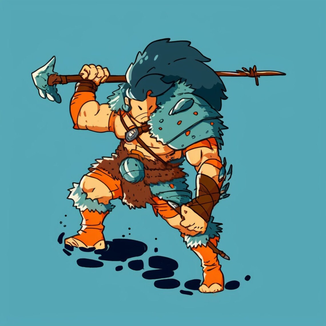 Caveman Warrior Pop Art - Etsy