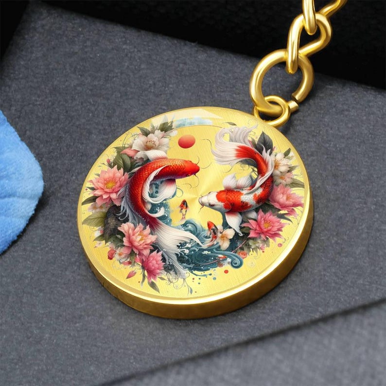 Elegant Koi Fish Keychain With Custom Engraving Option - Etsy