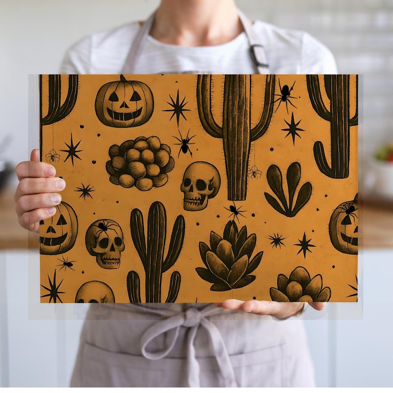 Gothic Skull Glass Cutting Board Spooky Southwest Halloween Kitchen ...