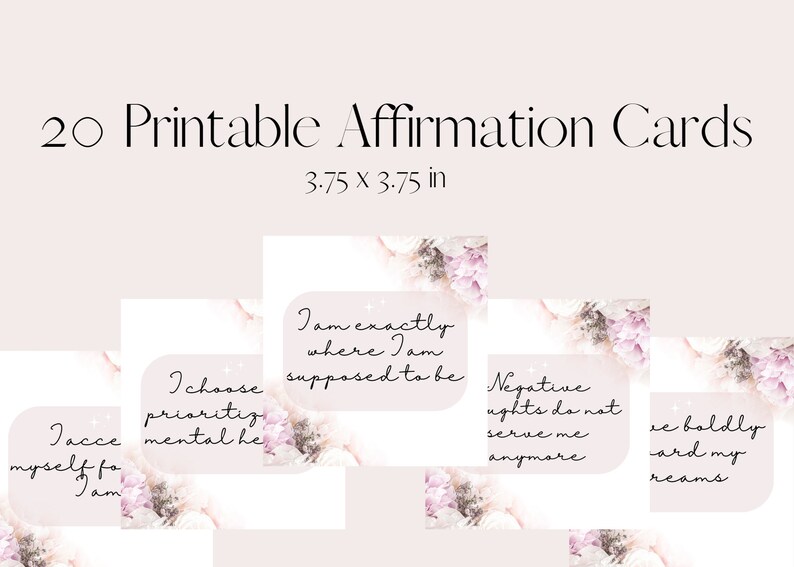20 Positive Printable Affirmation Cards for Vision Board, Affirmation ...