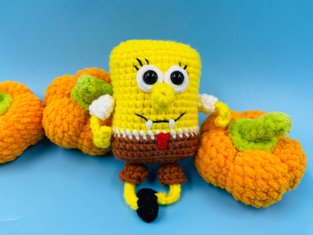 Crochet Gift anime Spongebob Amigurumi key Chain Bag Charm - Etsy