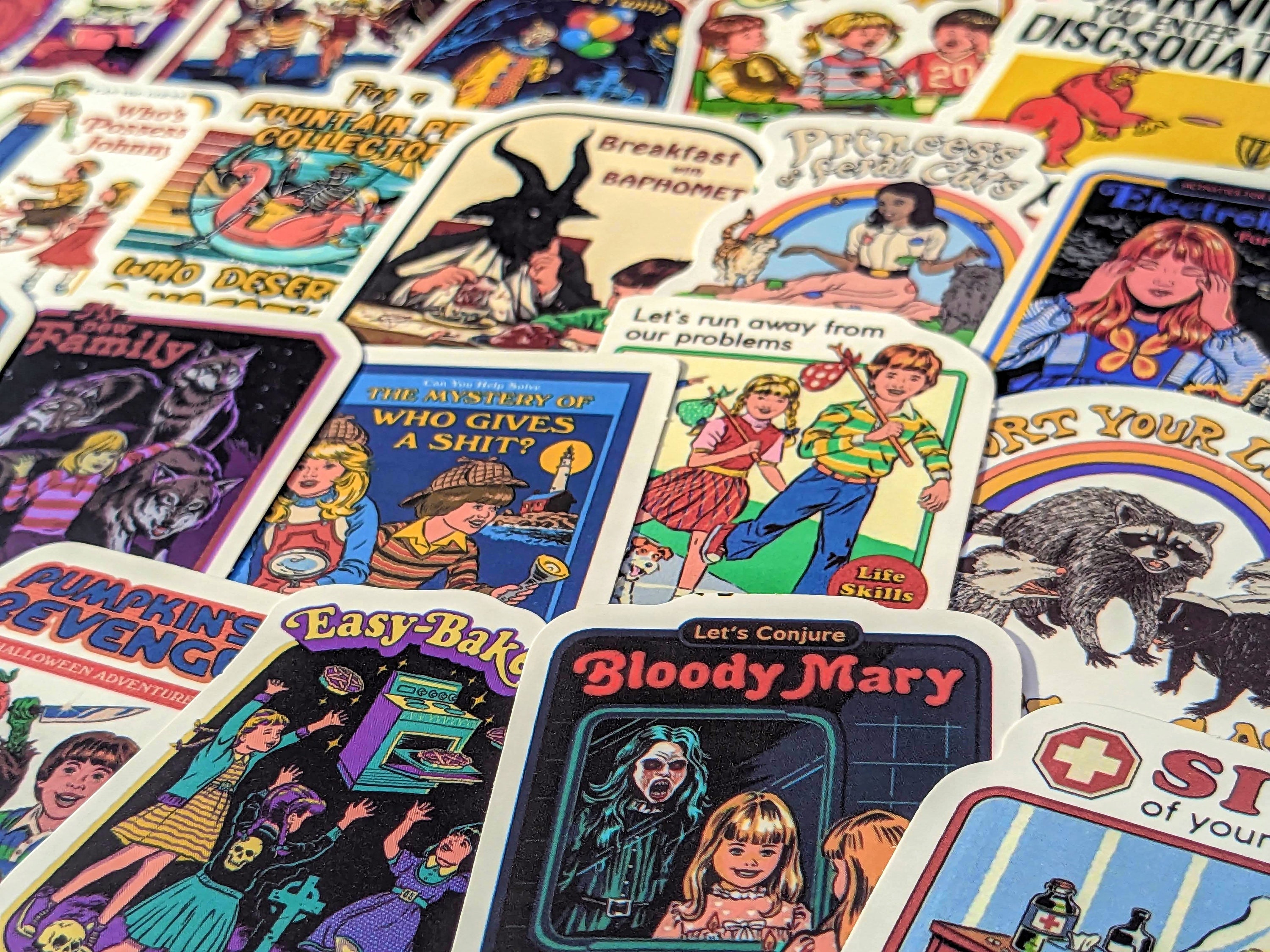 VINTAGE SATAN FUNNY Sticker Set, Retro Style Artwork, Breakfast With ...