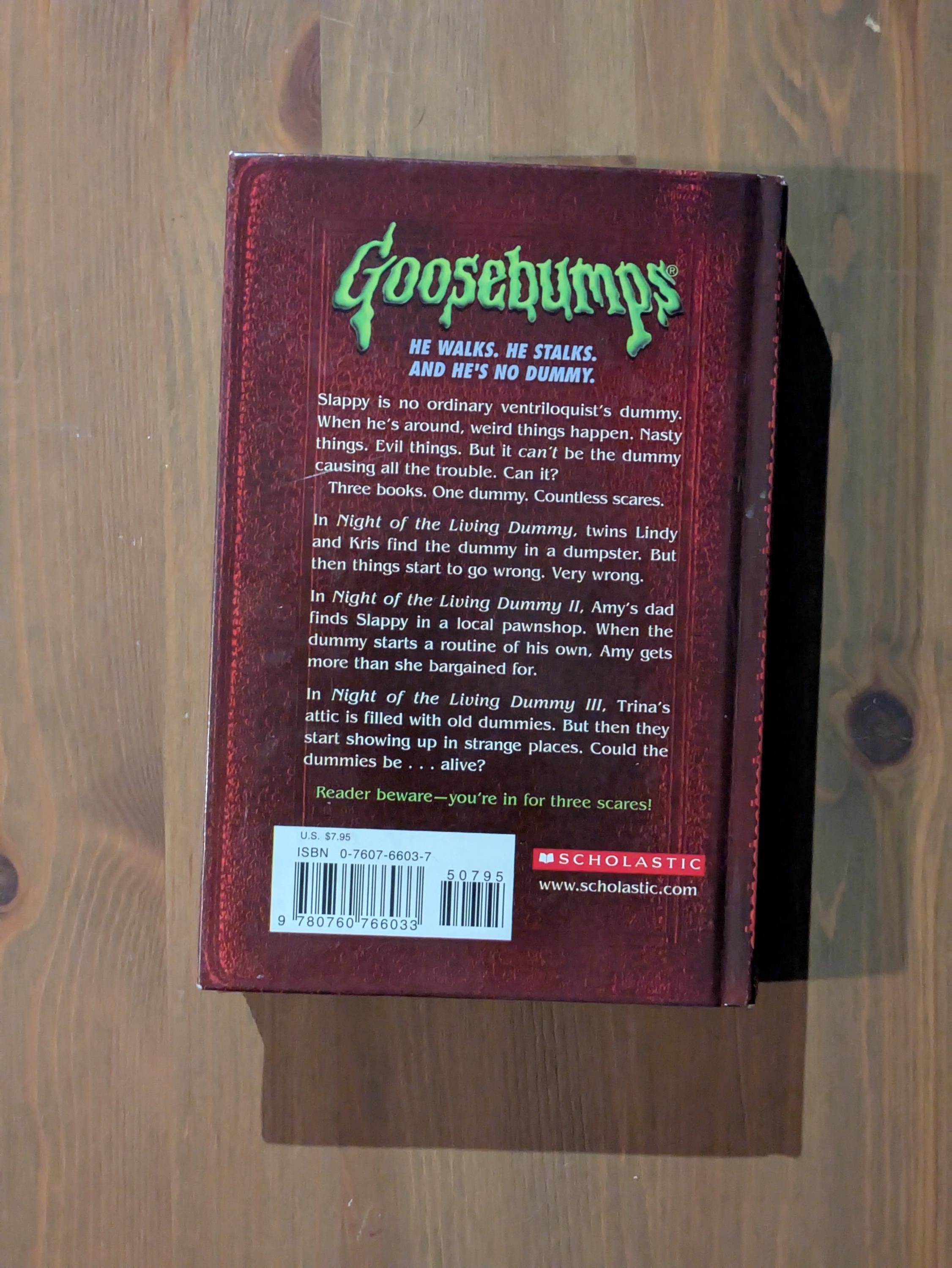 GOOSEBUMPS LIVING DUMMY Collection - Hardcover Night of The... Triple ...