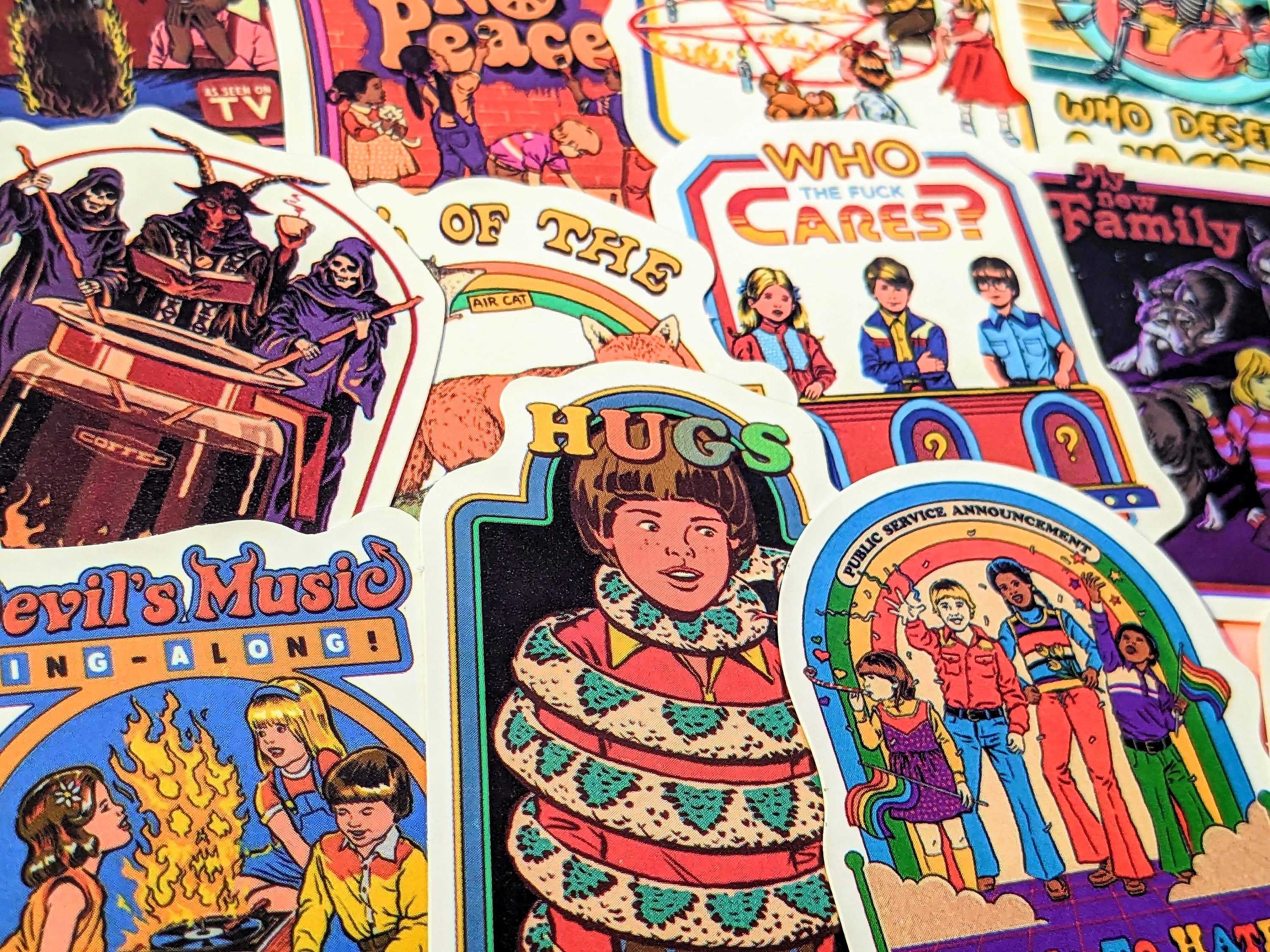 VINTAGE SATAN FUNNY Sticker Set, Retro Style Artwork, Breakfast With ...