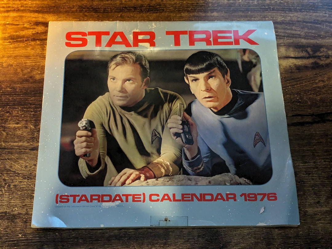 1976 STAR TREK Vintage Calendar RARE Stardate Wall Hanging Decor Gift ...
