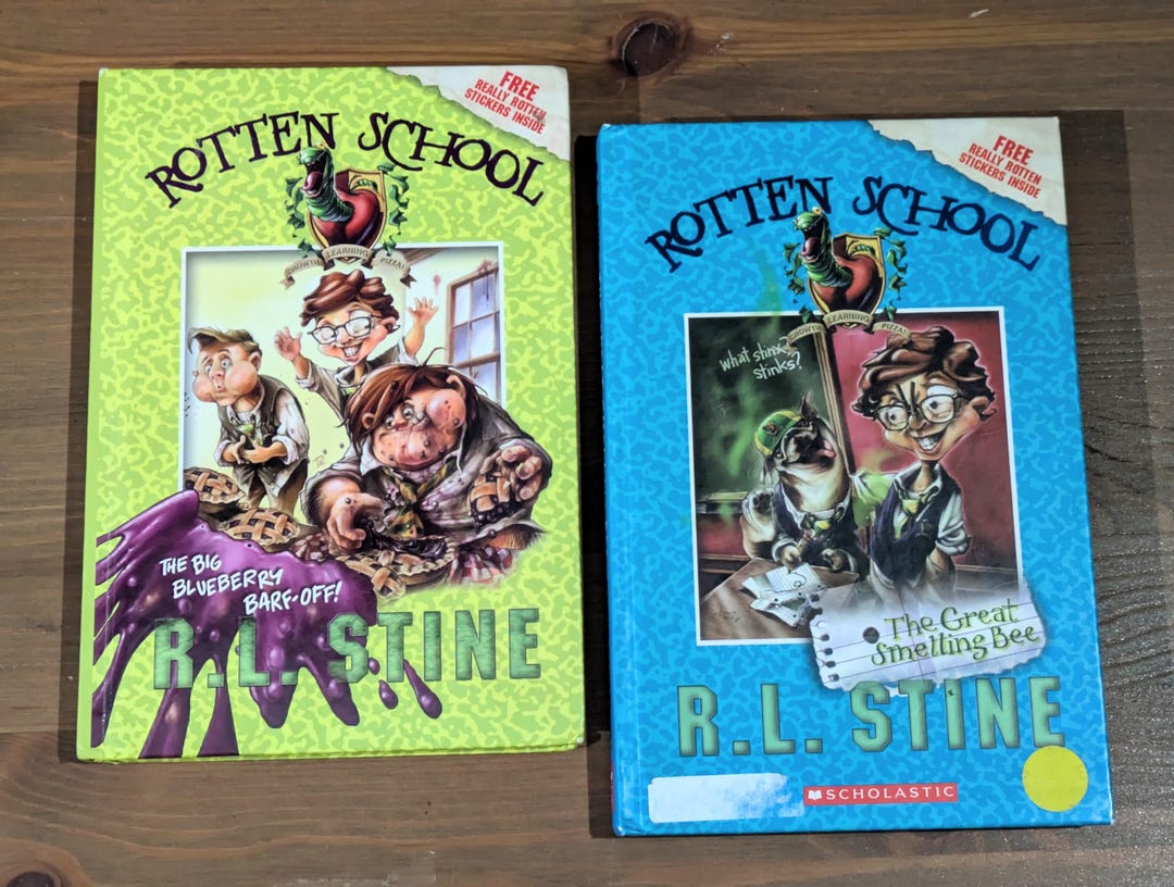 2pk R.L. STINE ROTTEN SCHOOL Books Gift Set Lot 1 & 2, Big Blueberry ...