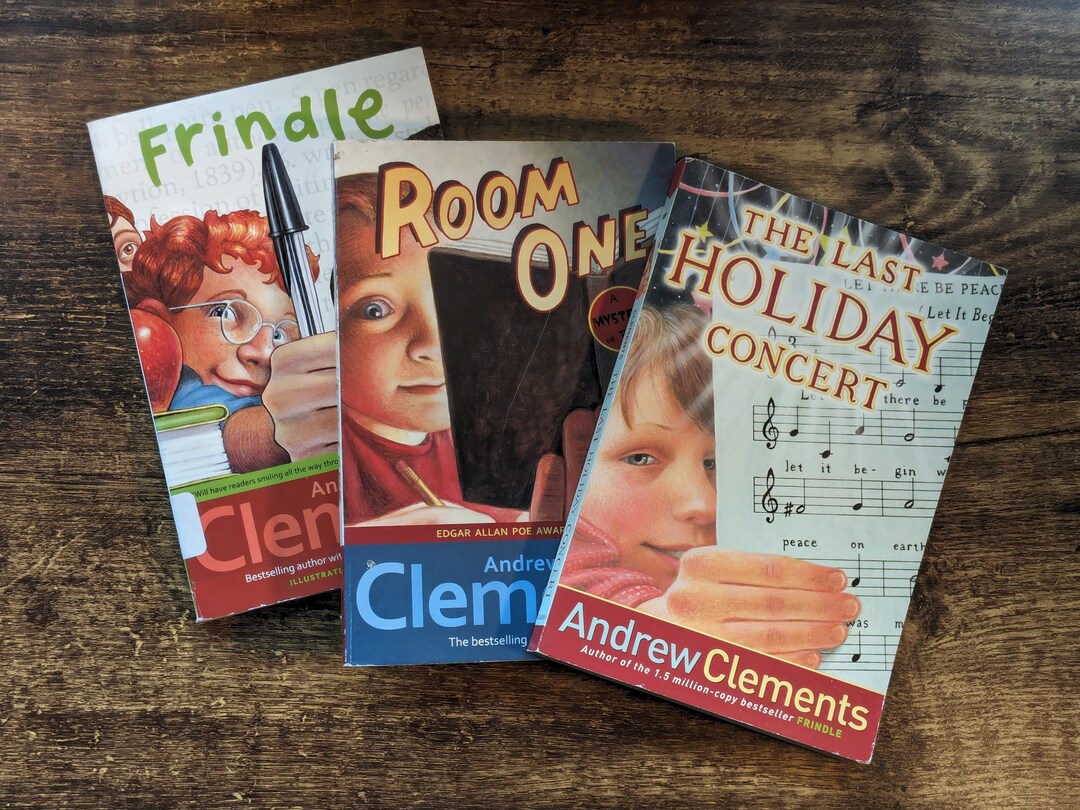 Andrew Clements (set of 3) Frindle, Last Holiday Concert, Room One ...