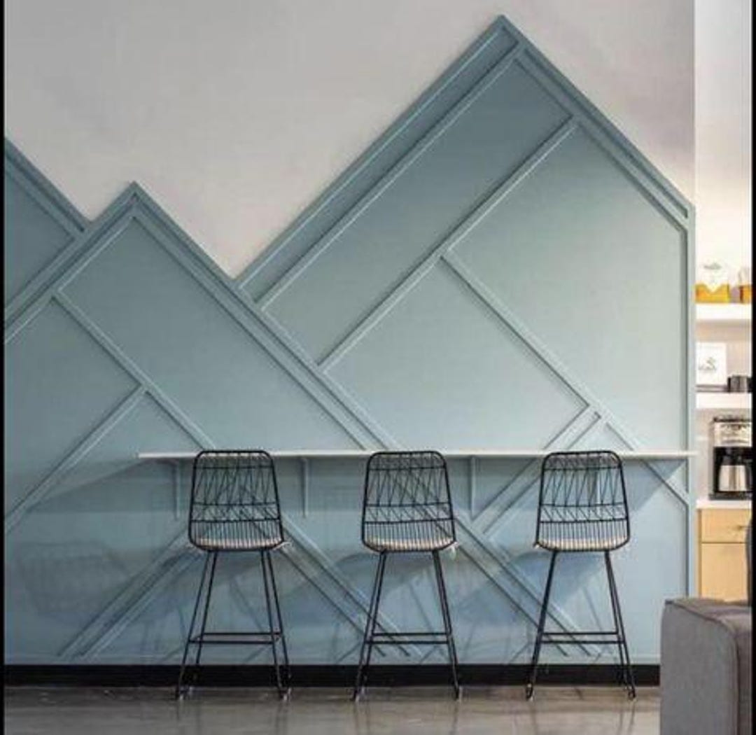 Asymmetrical Wall Molding Design, Custom Wall Accents (digital Service ...