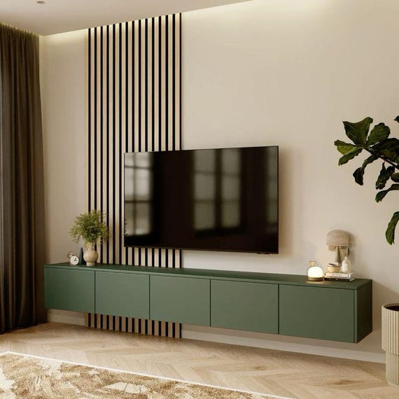 Tv Unit Wall Unit Television Wood New Console Design 3d Model 3d creative Home living Room wall Desing special Design Etsy