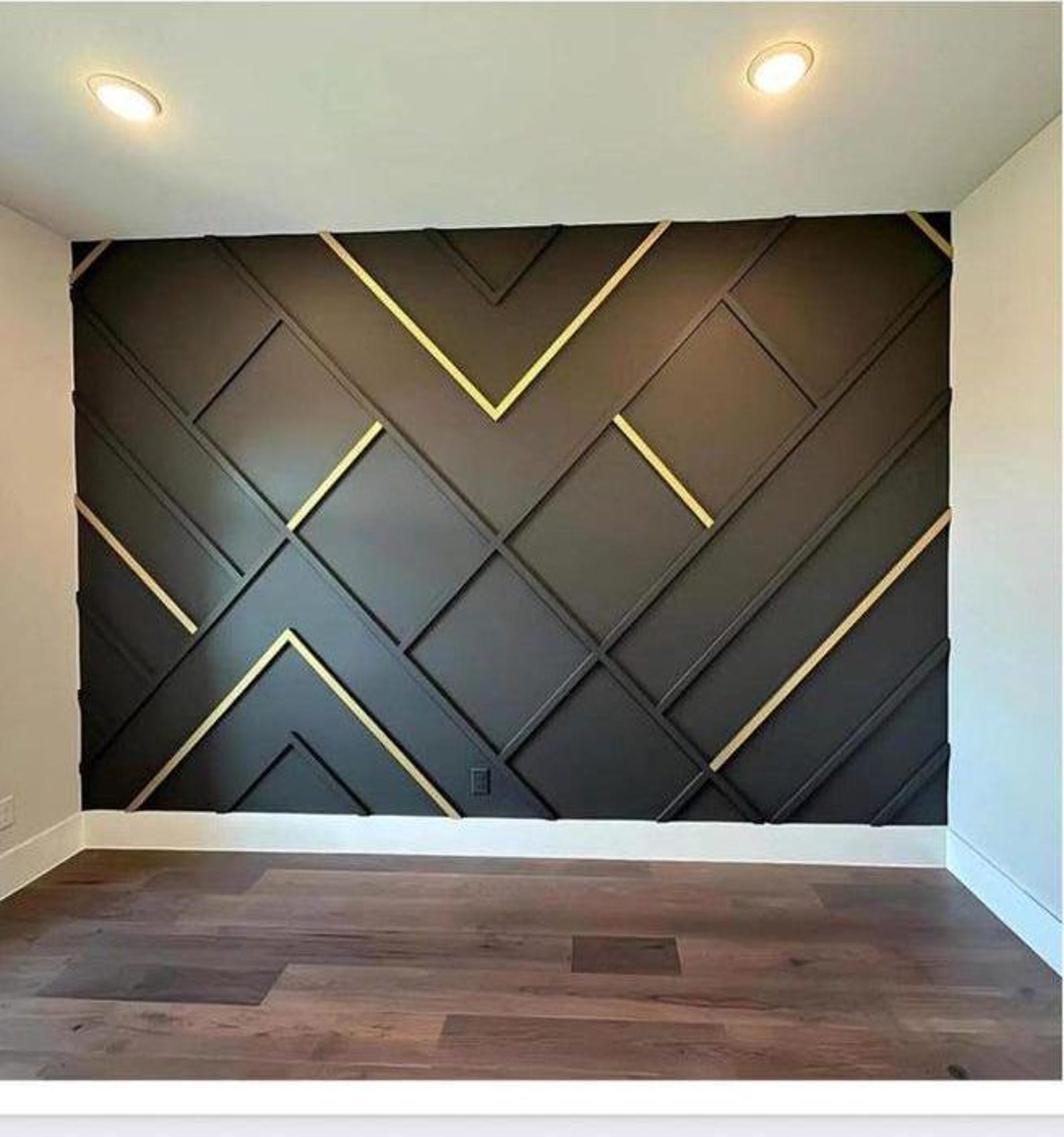 Asymmetrical Wall Molding Design: Custom Build-to-install Project - Etsy