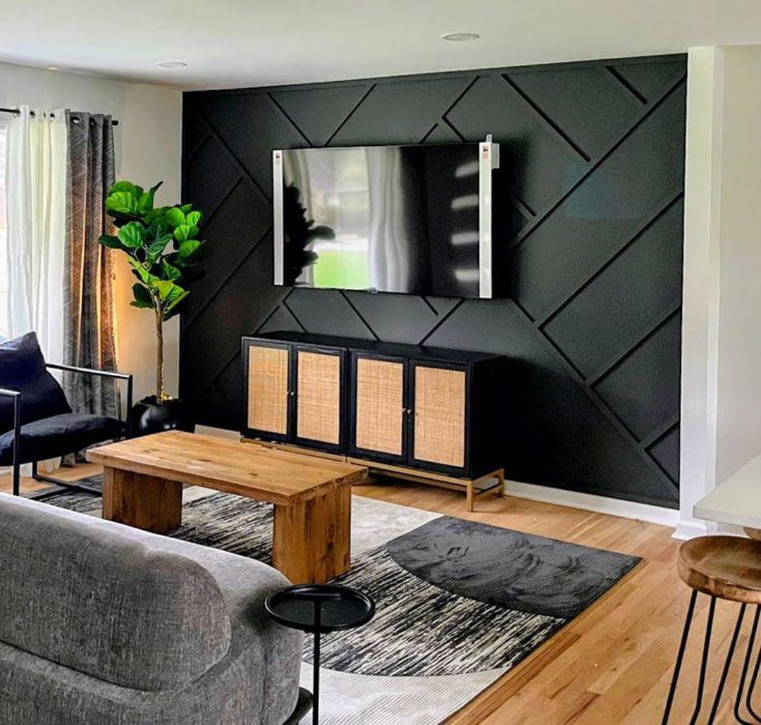 Asymmetrical Wall Molding Design, Accent Wall Project (digital Service ...
