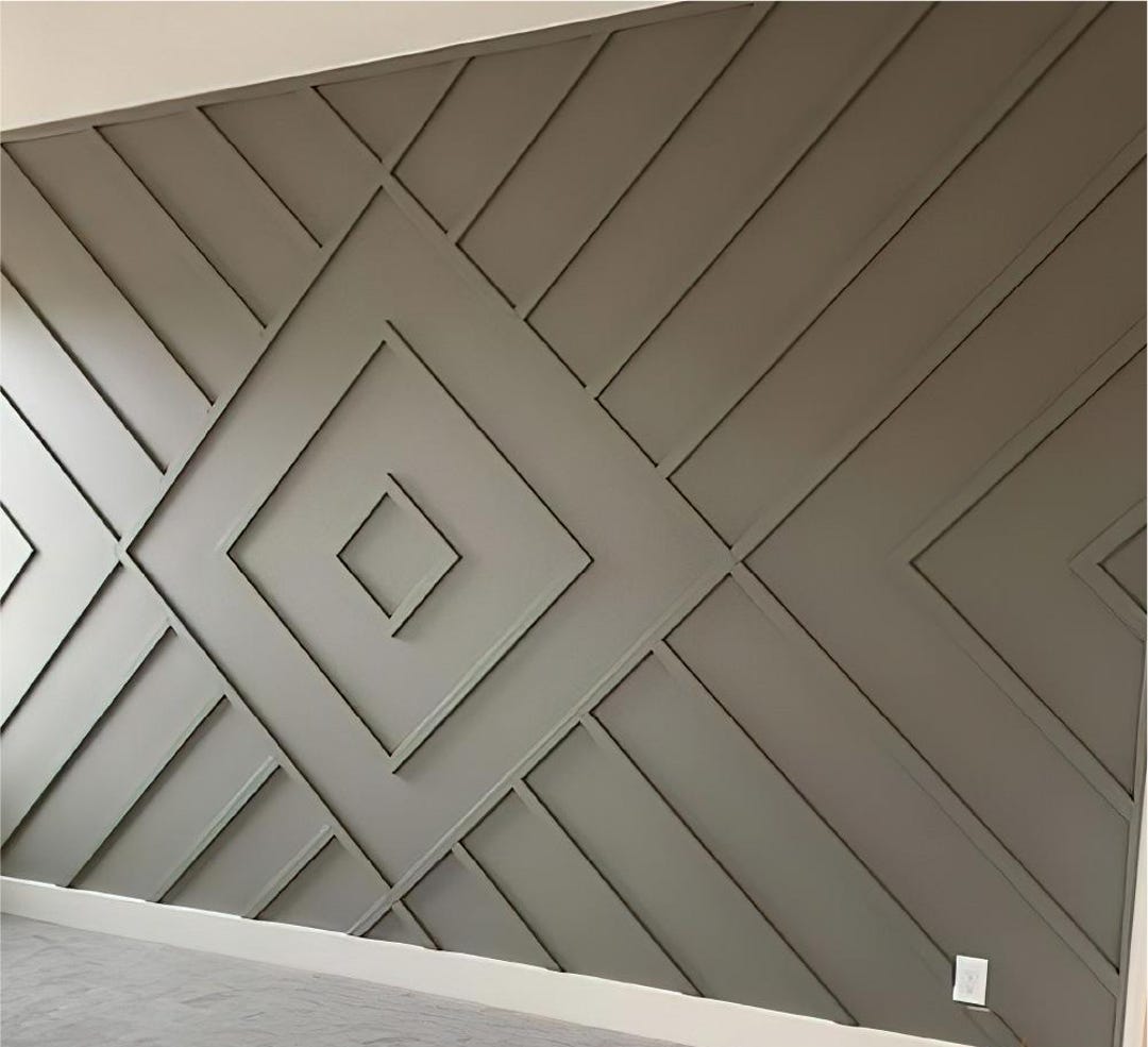 Accent Wall Desing, Amazing Wall Design, Trim Wall Design, Digital ...