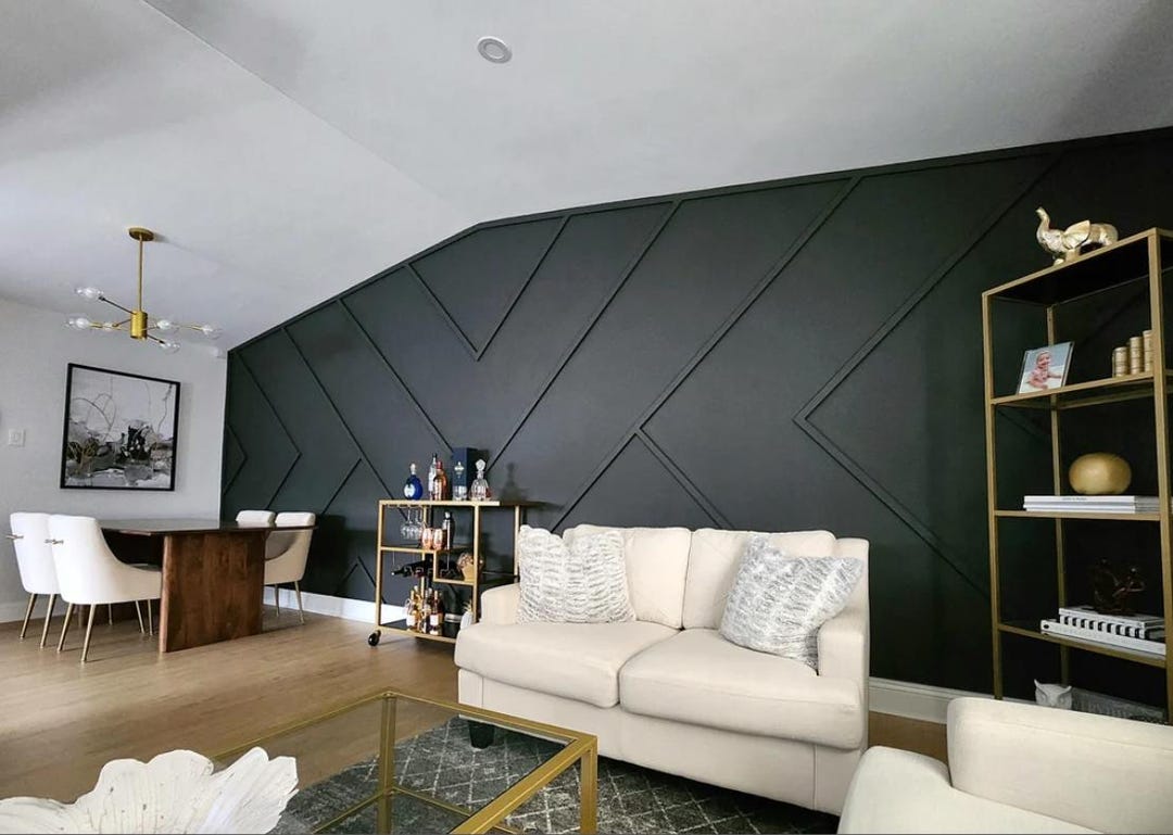 Custom Accent Wall Design Plans: Geometric Trim (digital Download) - Etsy