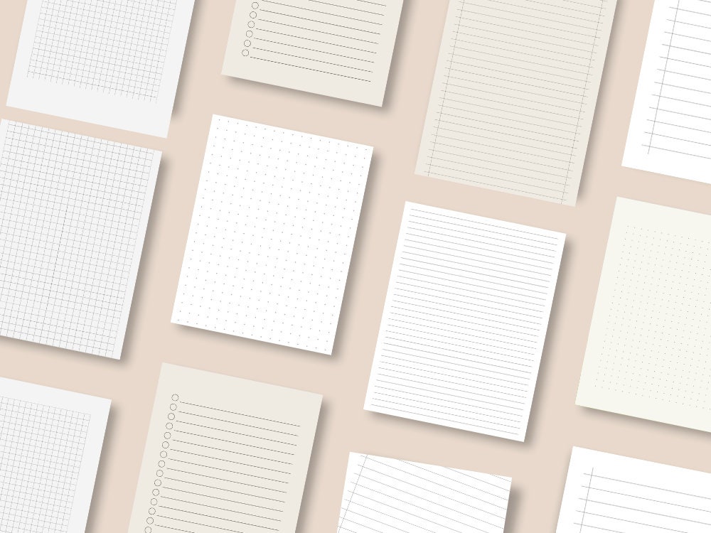Dot Grid Paper, Lined Paper, Graph Paper, Notebook Paper, Dotted Paper ...