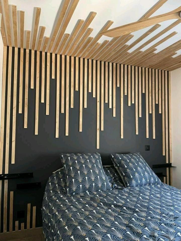 Asymmetrical Wall Slat Design: Custom Build-to-install (digital Service ...