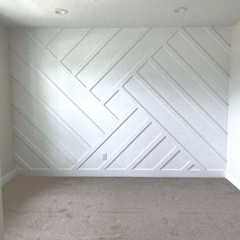 Asymmetrical Wall Molding Design, Build-to-install, Custom Wall Accents ...