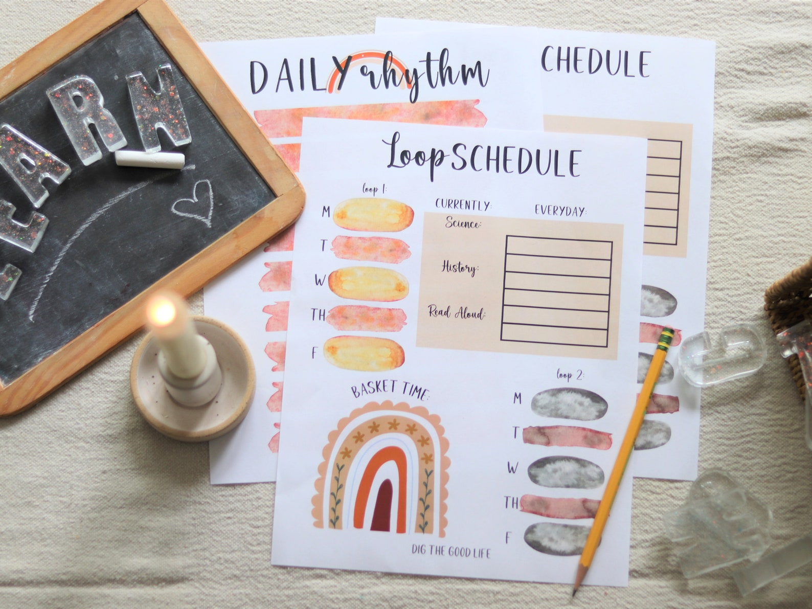 Homeschool Loop Schedule & Daily Rhythm Chart Printable PDF Pack - Etsy