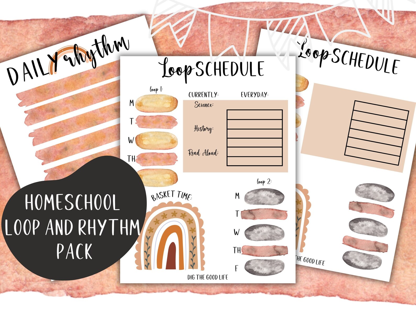 Homeschool Loop Schedule & Daily Rhythm Chart Printable PDF Pack - Etsy