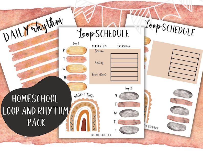 Homeschool Loop Schedule & Daily Rhythm Chart Printable PDF Pack - Etsy
