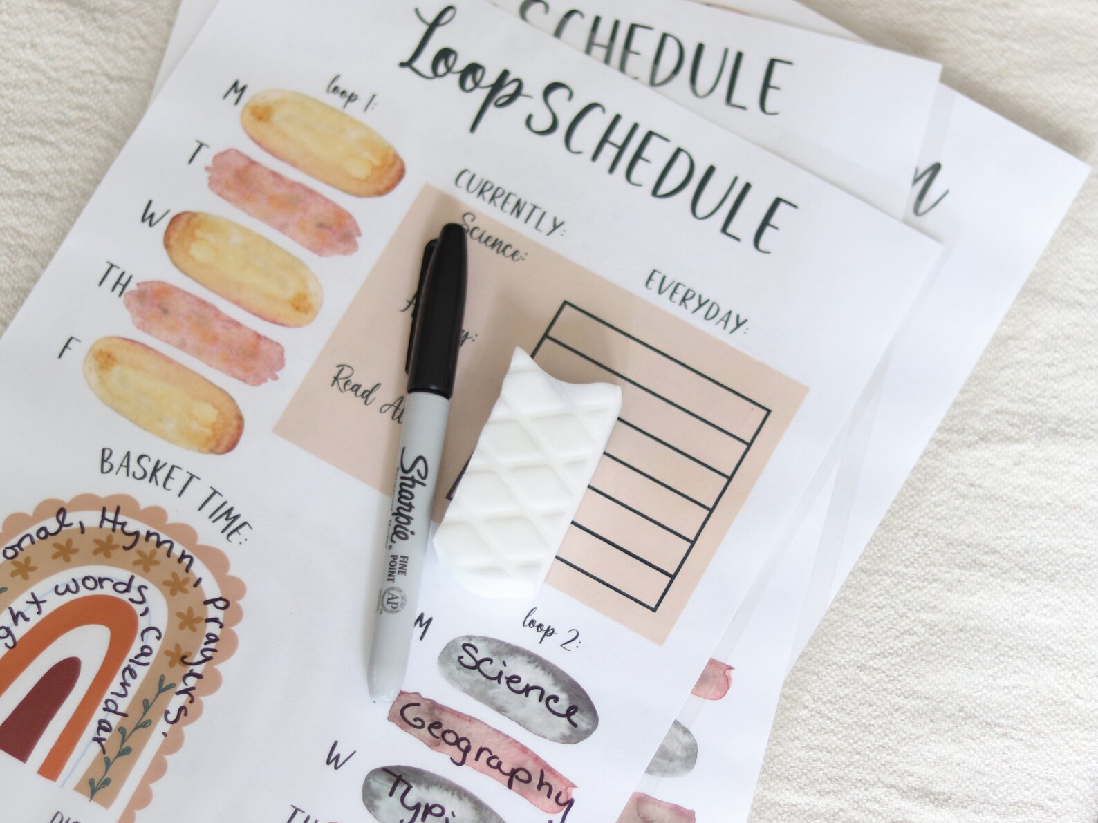 Homeschool Loop Schedule & Daily Rhythm Chart Printable PDF Pack - Etsy