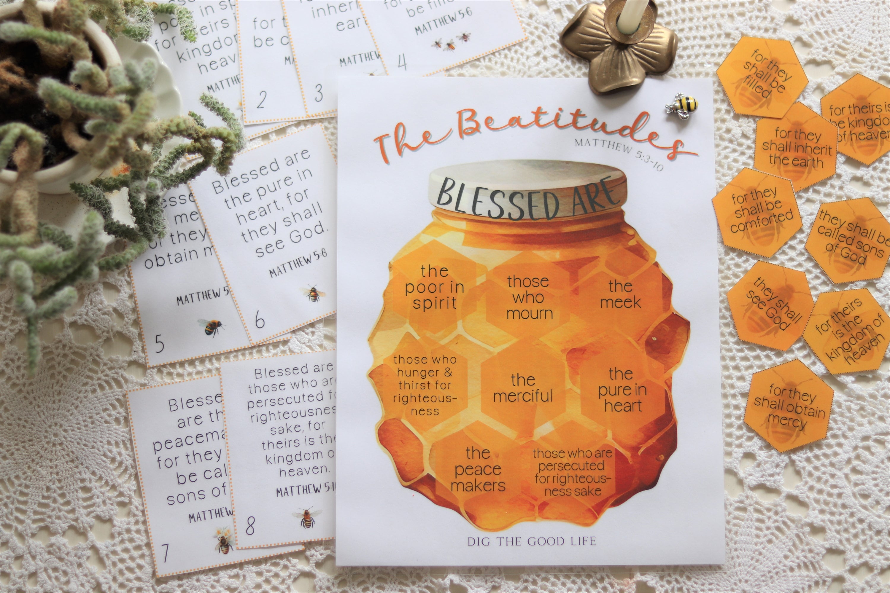 Beatitudes Kids Learning Pack Printable Pdf, Matching and Memory Verse ...