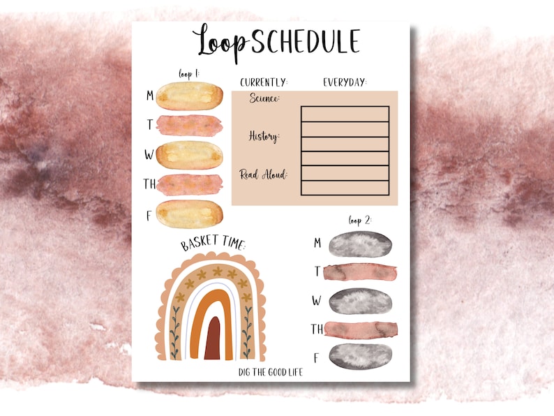 Homeschool Loop Schedule & Daily Rhythm Chart Printable PDF Pack - Etsy