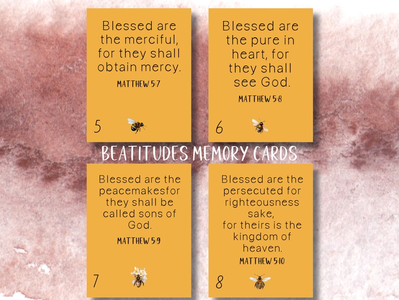 Beatitudes Kids Learning Pack Printable Pdf Matching and - Etsy