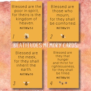 Beatitudes Kids Learning Pack Printable Pdf Matching and - Etsy