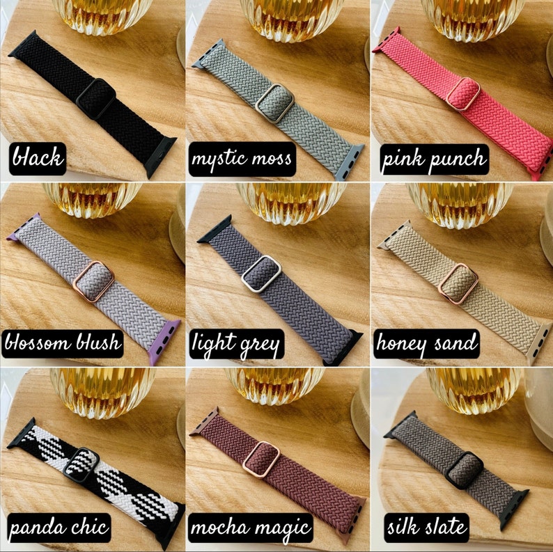 New Color Adjustable Braided Solo Loop Strap Band for Apple Watch ...