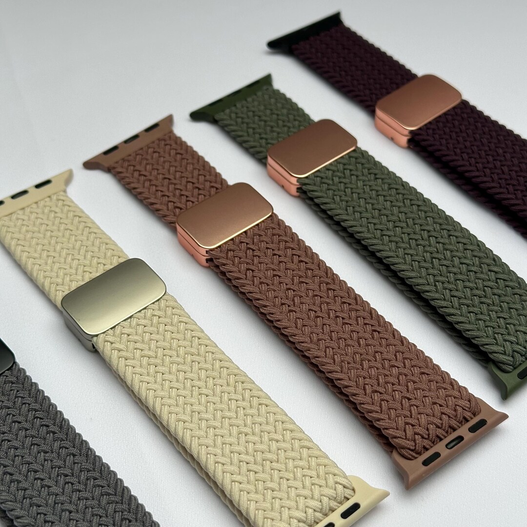 NEW Adjustable Braided Solo Loop Strap Magnetic Band for Apple Watch ...