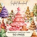 Gingerbread Christmas Tree Clipart Bundle 50 PNG, Watercolor Holiday ...