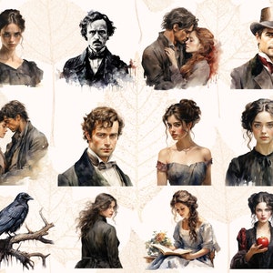1000 Victorian Gothic Romance MEGA Clipart Bundle: Jane Eyre, Wuthering ...