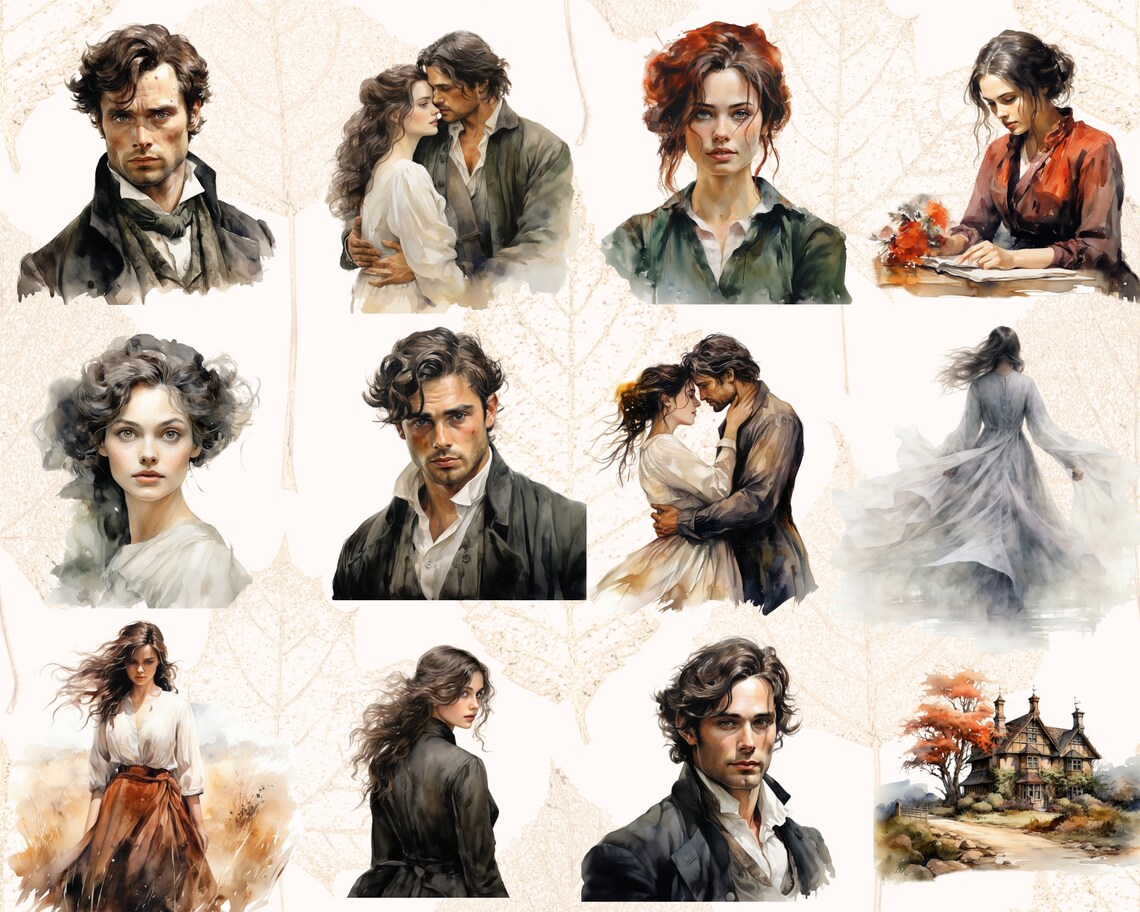 Wuthering Heights Victorian Clipart (60 PNG), English Gothic Romance ...