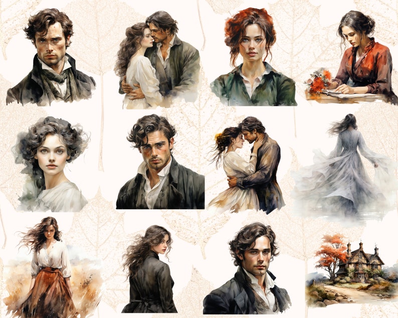 Wuthering Heights Victorian Clipart (60 PNG), English Gothic Romance ...