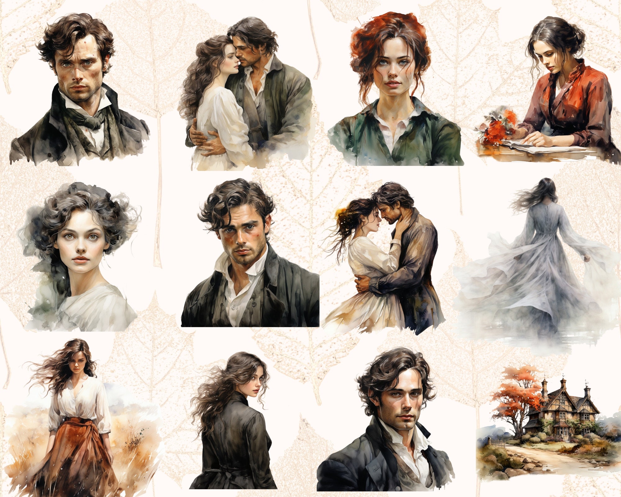 Wuthering Heights Victorian Clipart 60 PNG English Gothic - Etsy