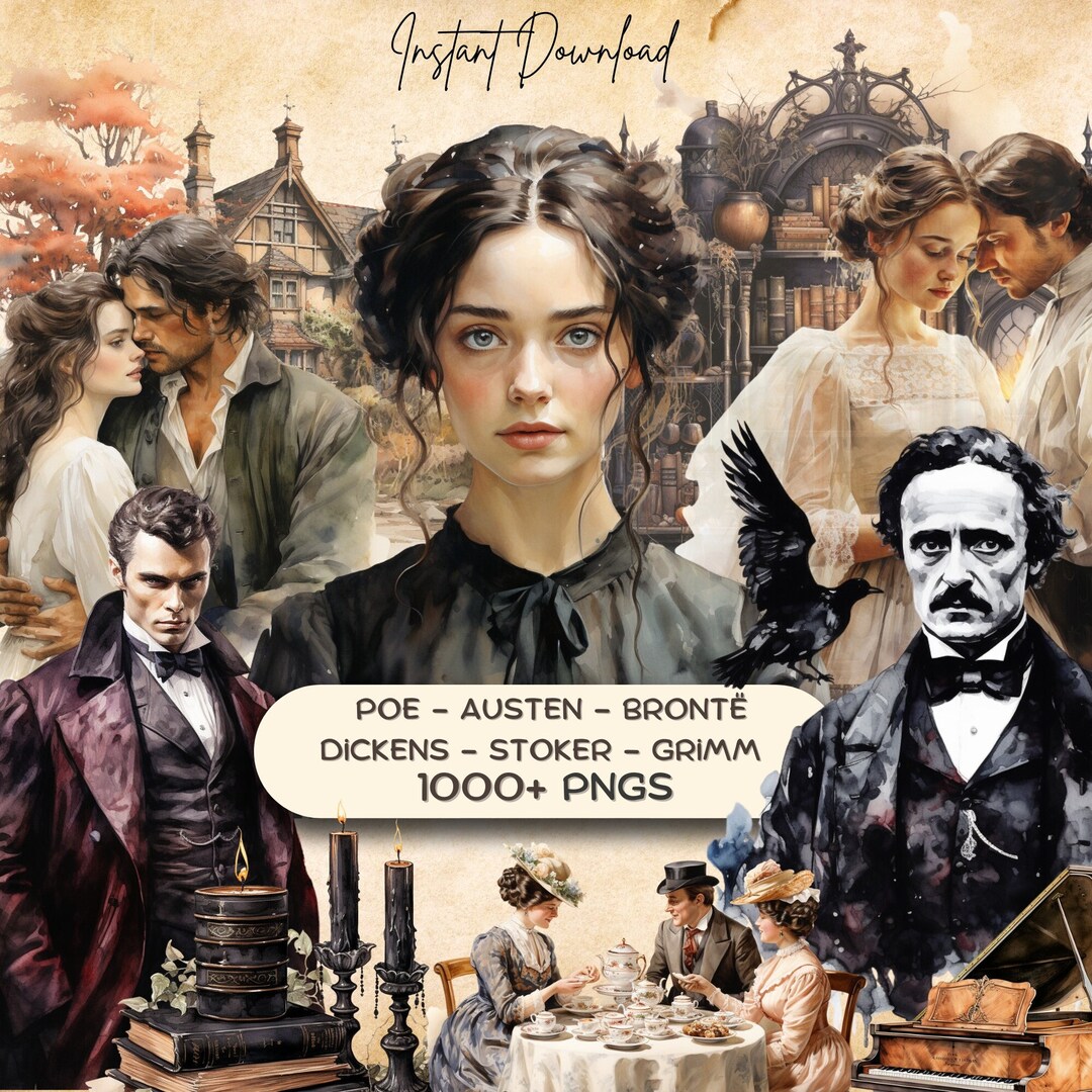 1000+ Victorian Gothic Romance MEGA Clipart Bundle: Jane Eyre ...